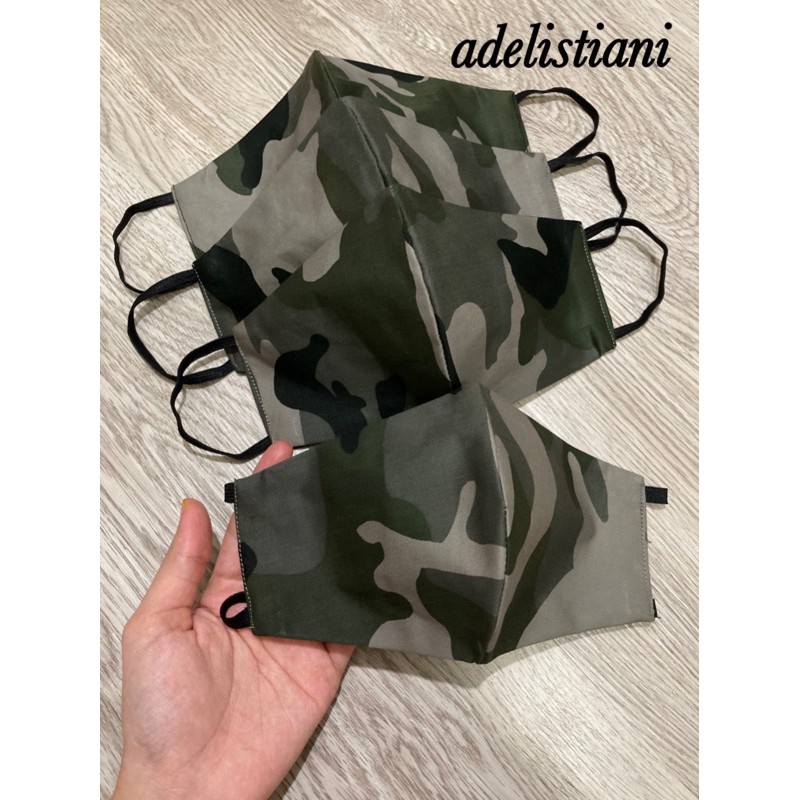 Jual masker kain motif army B ( 4ply / 4 lapis ) | Shopee Indonesia
