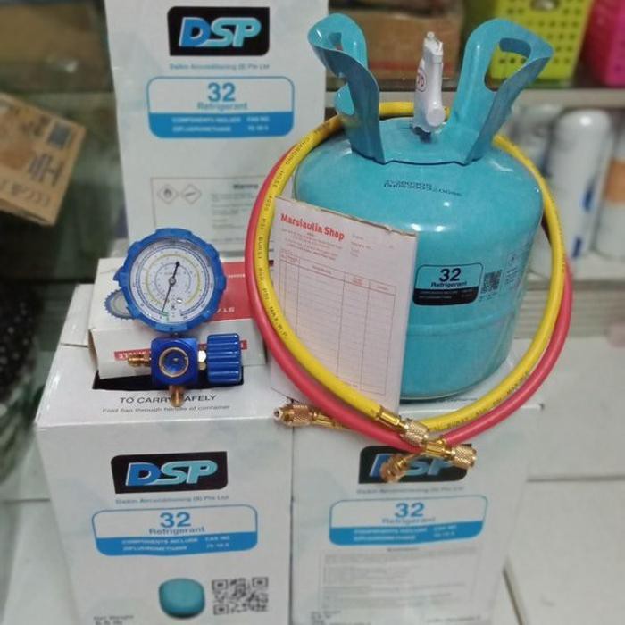 Jual Paket Freon AC R32 Daikin Dsp 3 Kg tabung kecil manifold ...