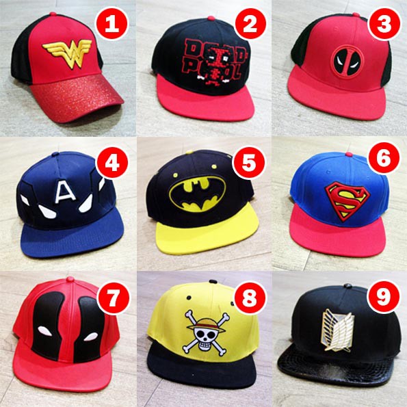 Jual Topi Snapback Attack On Titan Batman Captain America Deadpool One ...
