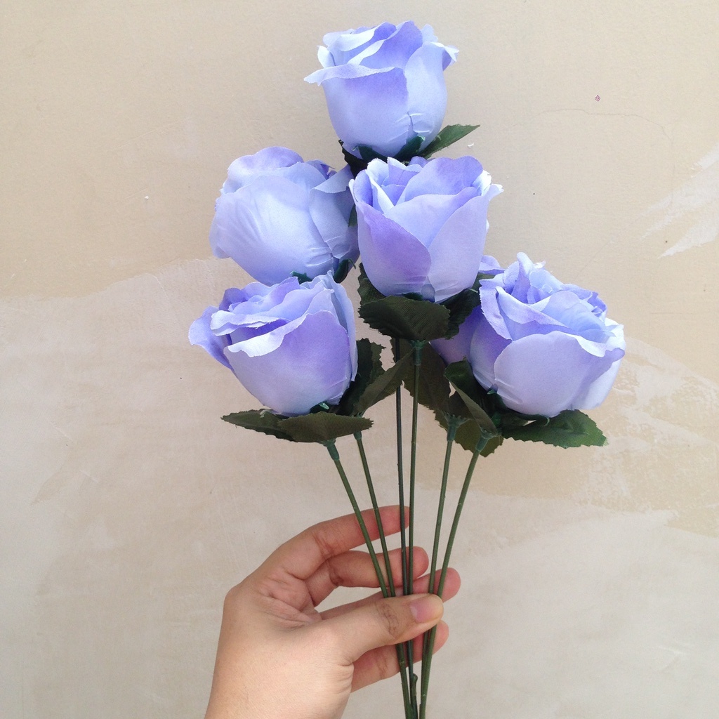 Jual Bunga Mawar Plastik Bulat Besar 6 Cabang Buket Bunga Rose ...