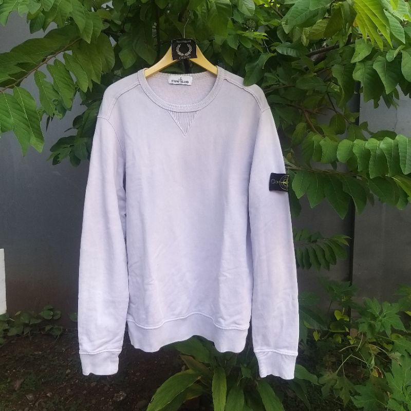 Jual CREWNECK STONE ISLAND LIGHT GREY CLG AUTHENTIC | Shopee Indonesia