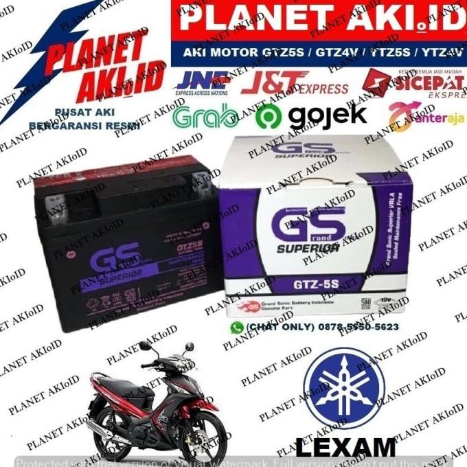 Jual Aki Motor Yamaha Lexam GTZ5S GS Y Accu Kering MF planeta76 Kualitas Baik | Shopee Indonesia