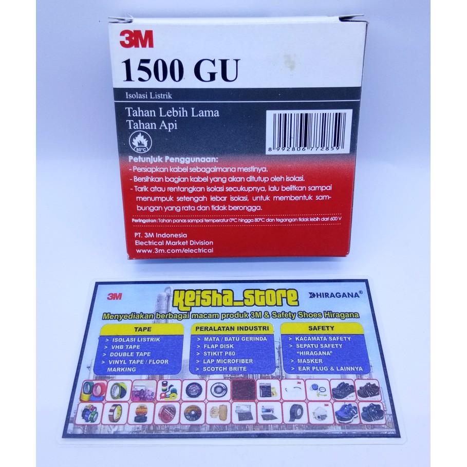 Jual Isolasi Listrik 3M Hitam 1500 GU Tahan Api / Solasi Kabel 3M / Electrical Tape | Shopee ...