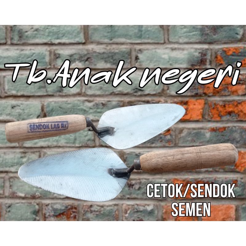 Jual sendok semen cetok plester aci gagang kayu enteng | Shopee Indonesia