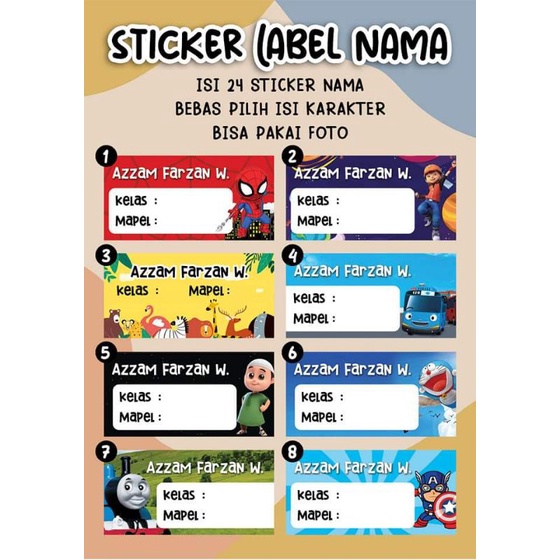 Jual STIKER LABEL BUKU PELAJARAN SEKOLAH PAKAI NAMA/ CUSTOME BOOK NAME ...