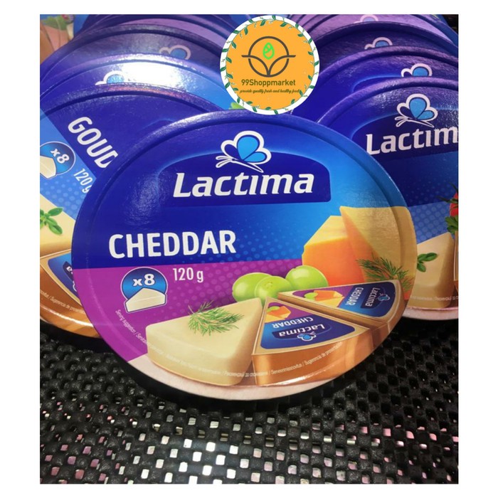 Jual Keju Lactima Cheese portion Cheddar | Keju cheddar olahan 120 gr ...