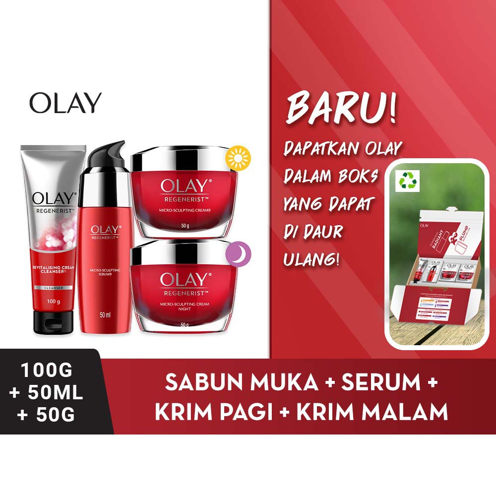 Jual Olay Set Regenerist Niacinamide Skincare Antiaging- Cream Pelembab ...