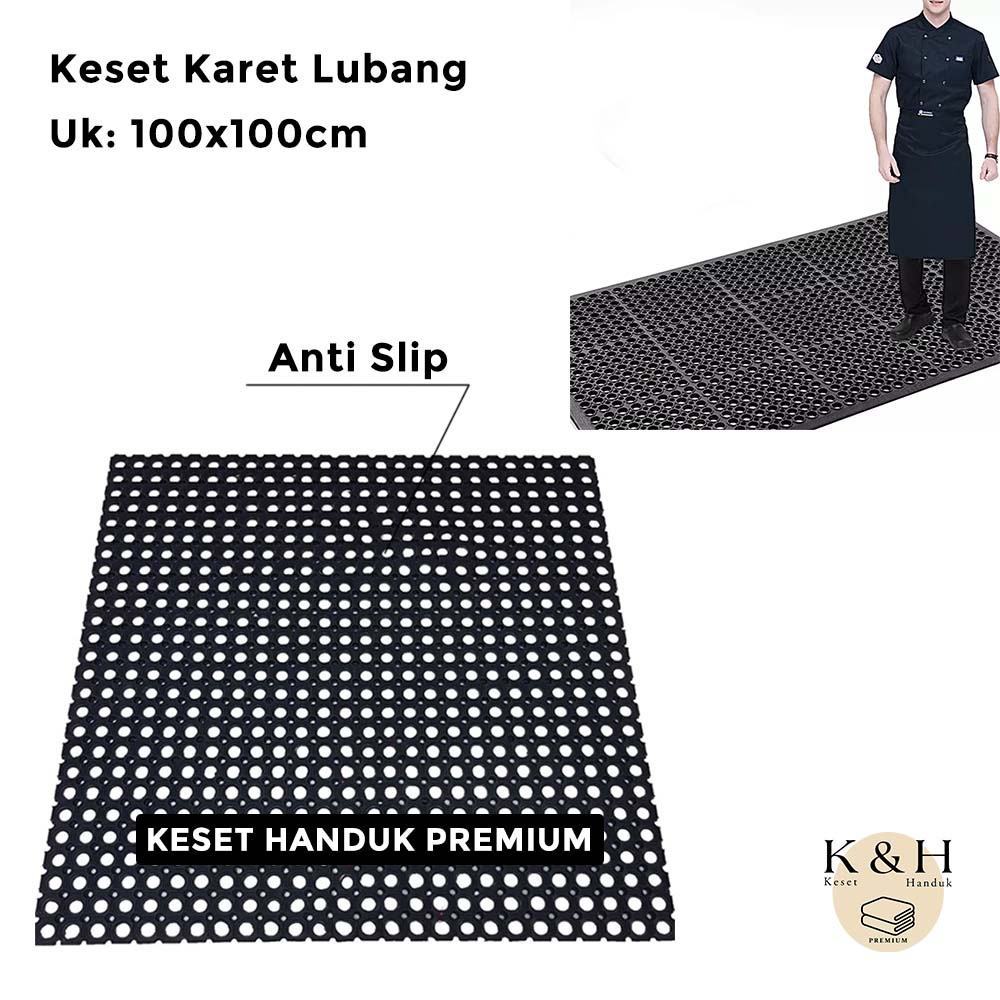 Jual Keset Karet Lubang 100 x 100 cm - Rubber Mat / Anti Slip [ Tidak ...