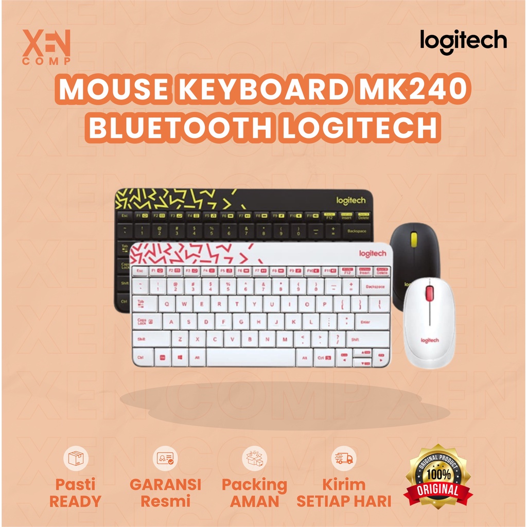 Jual Keyboard Mouse Wireless Combo Logitech MK240 / MK 240 | Shopee ...