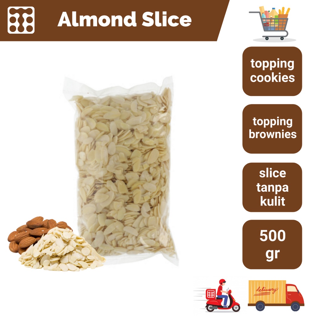 Jual Almond Slice 500 Gram / Kacang Almond | Shopee Indonesia