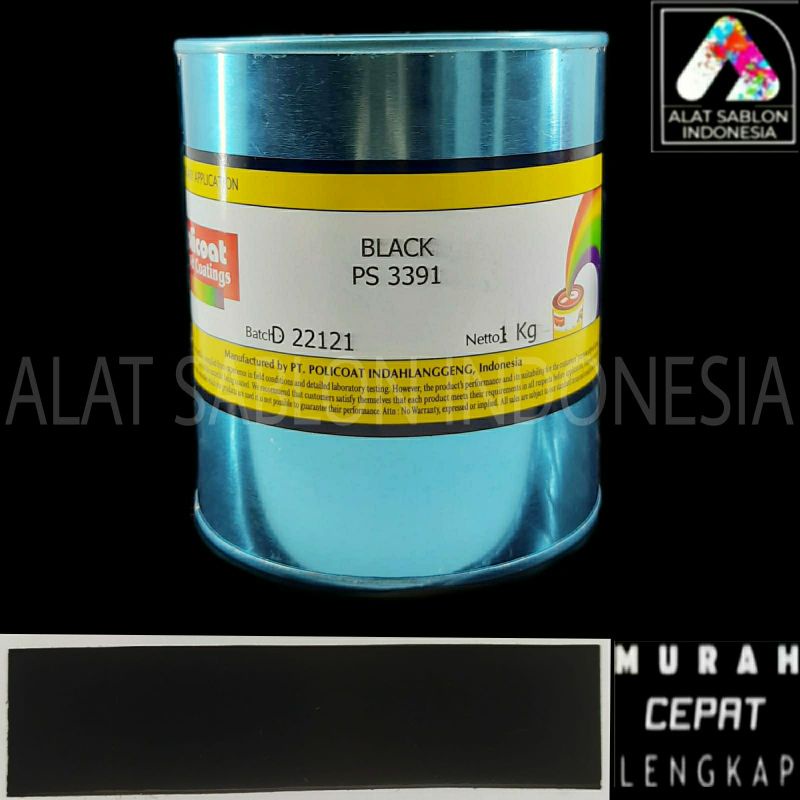 Jual TINTA SABLON POLICOAT PS 3391 BLACK TINTA PVC 1KG | Shopee Indonesia
