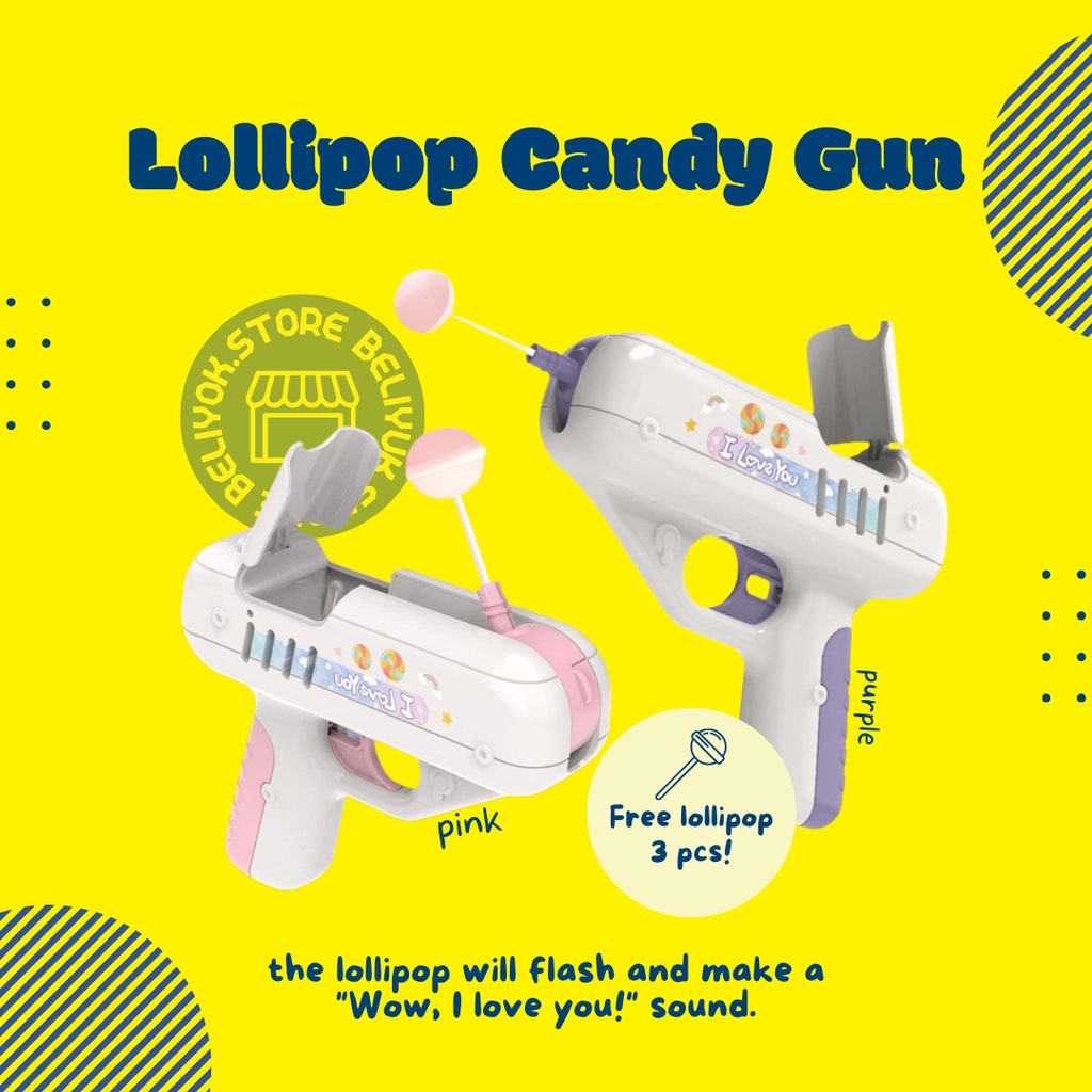 Jual Mainan Pistol Permen Lolipop Viral/Tembakan Permen Lolipop/Candy ...