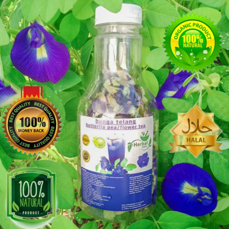 Jual BUNGA TELANG ,kembang telang,kemasan botol (netto 15gram) | Shopee ...
