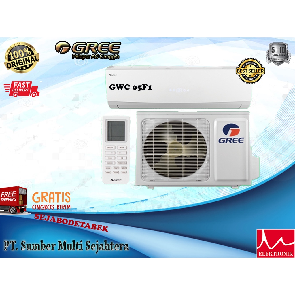 Jual AC GREE 1/2 PK GWC 05F5 INVERTER | Shopee Indonesia