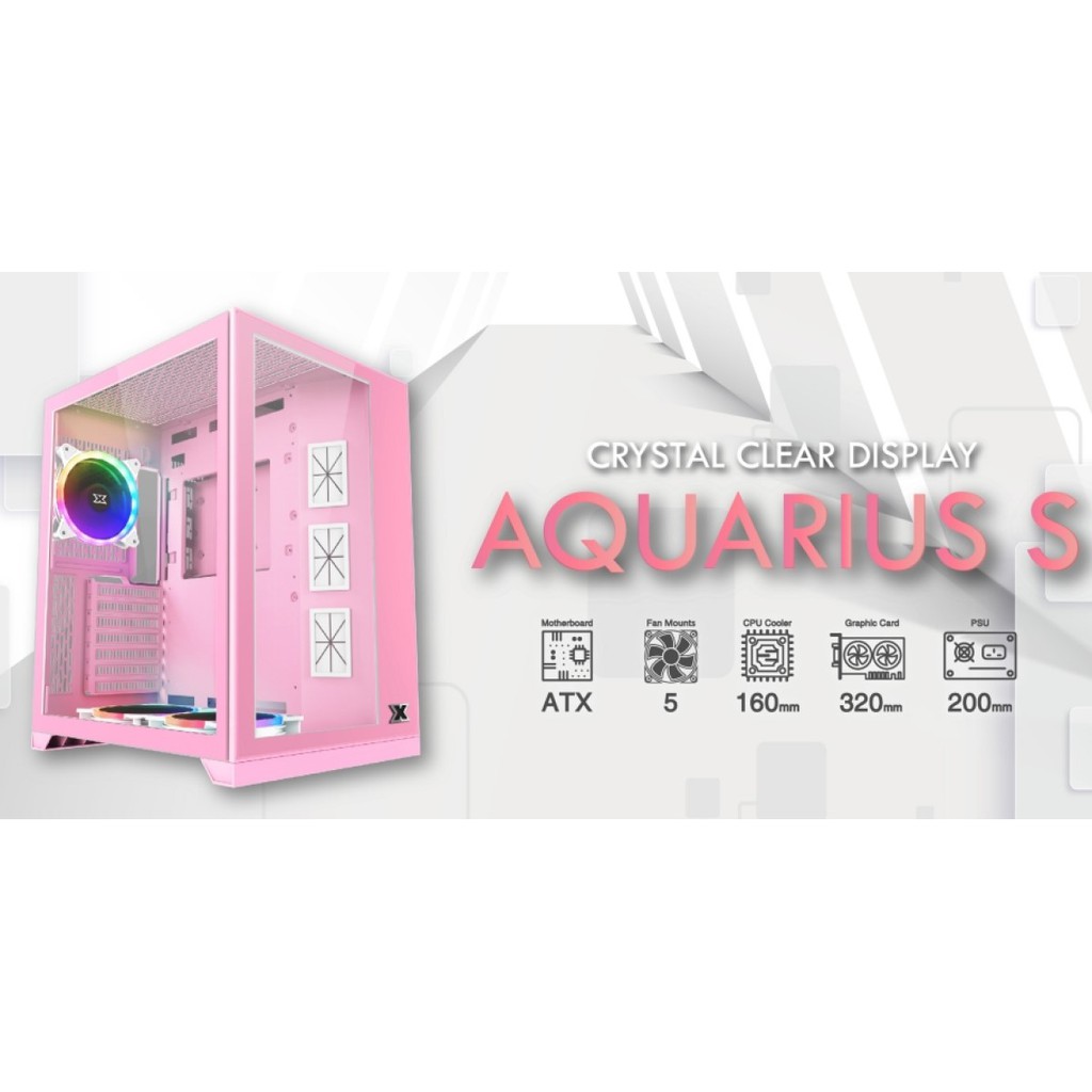 Jual CASING Xigmatek Aquarius S Queen - FREE 4 FAN RGB Gaming case ...