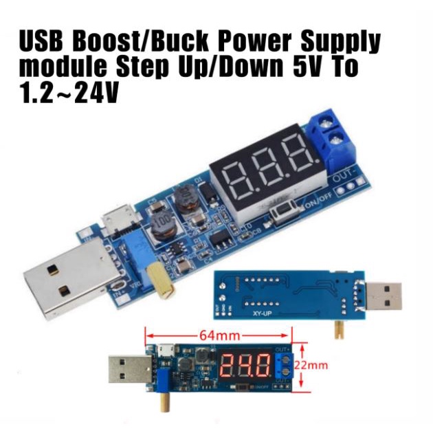 Jual USB Boost/Buck Power Supply module Step Up/Down 5V To 1.2~24V ...