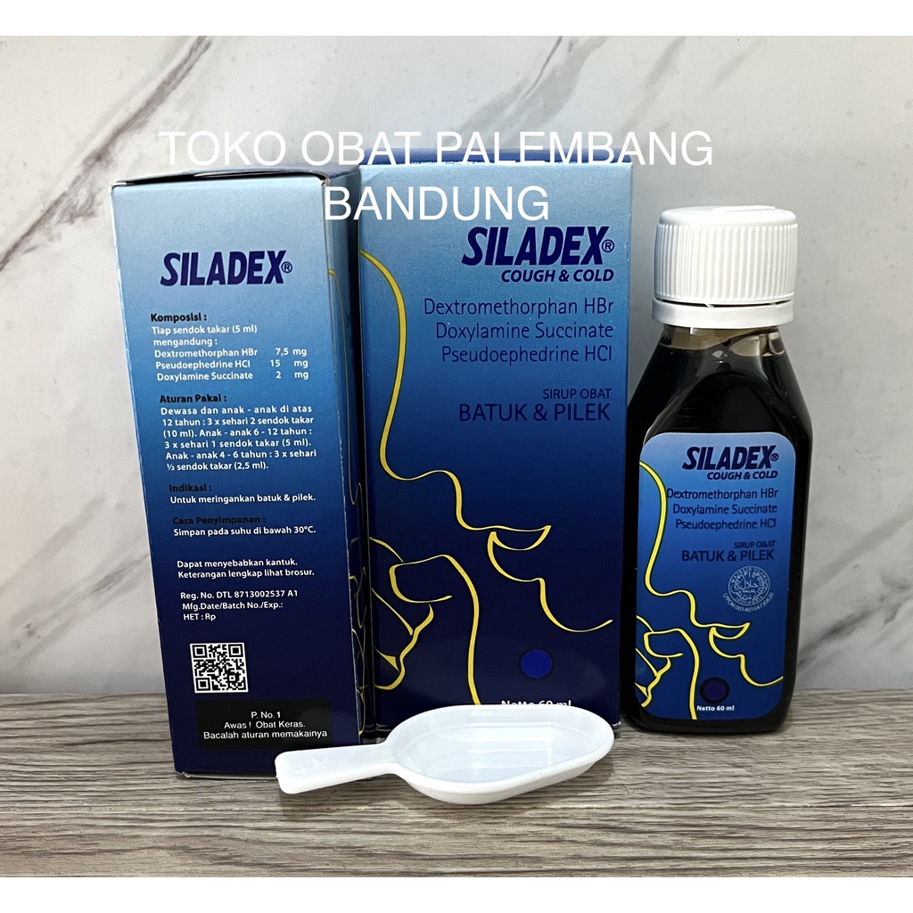 Jual SILADEX BATUK PILEK 60 ML COUGH & COLD DEXTROMETHORPHAN DOXYLAMINE ...