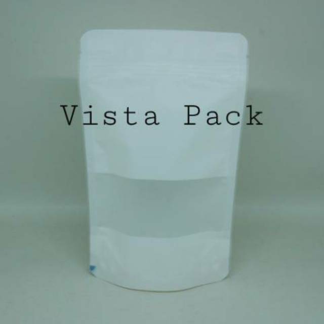 Jual Kemasan Pouch Putih Doff + Window + Zipper 12,5x20 cm dgn Lubang ...
