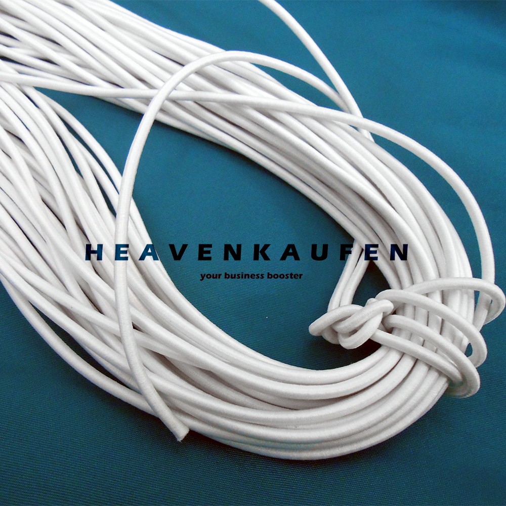 Jual Tali Karet Elastis Elastic Bulat Diameter 3 mm Warna Putih Untuk ...