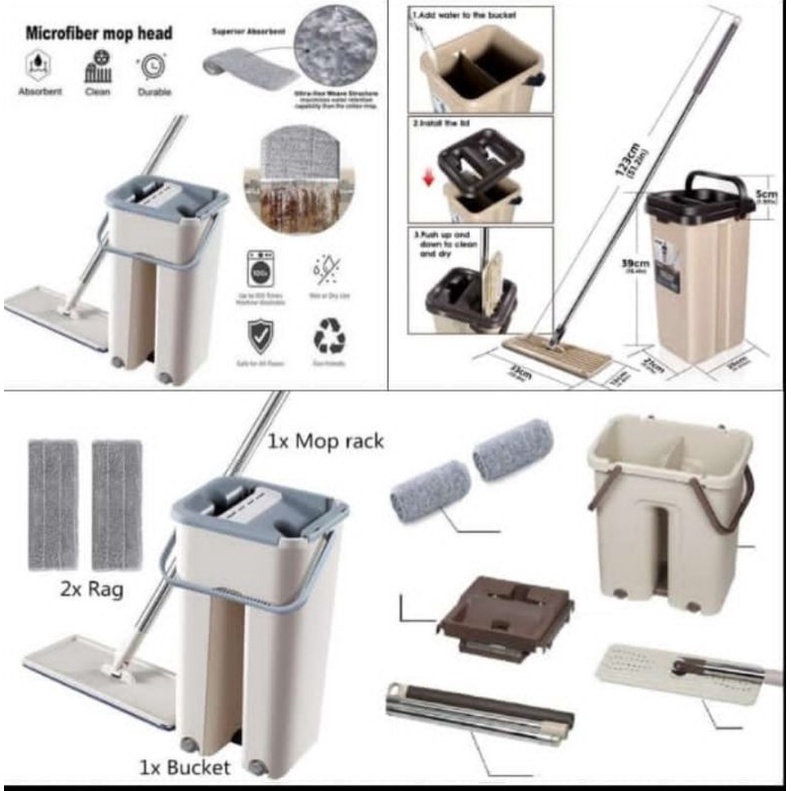 Jual Alat Pel Praktis Scratch Mop Cleaning Alat kebersihan lantai ...