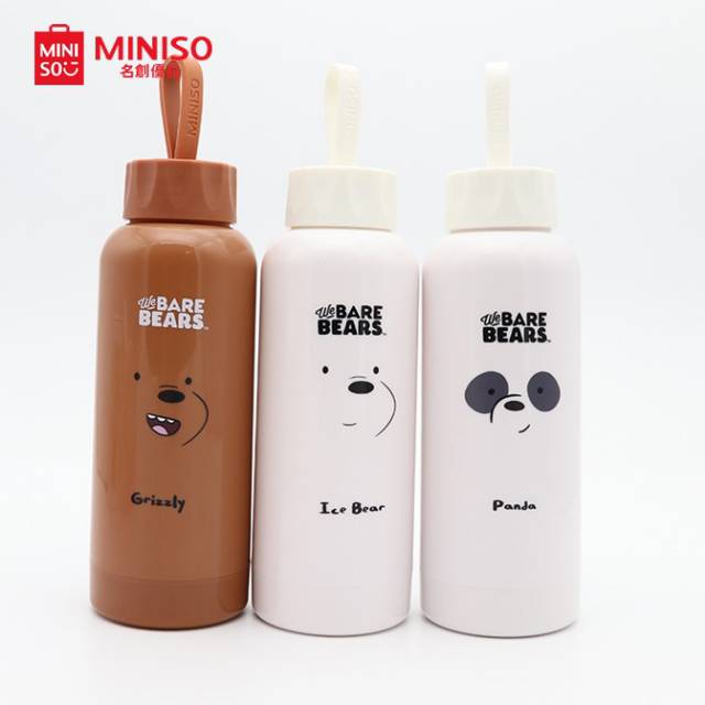 Jual Miniso Botol We Bare Bears Glass Water Bottle 300ml | Shopee Indonesia
