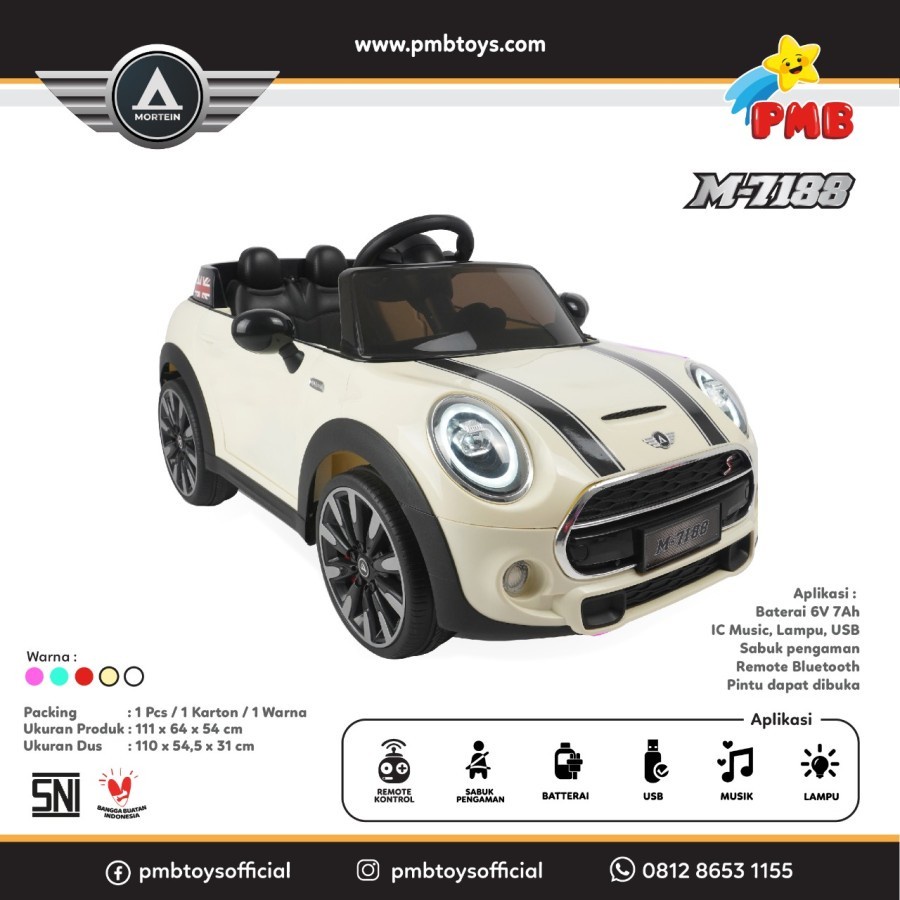 Jual Mobil Aki Cas Remote PMB 7188 Mini Cooper Murah BDG | Shopee Indonesia