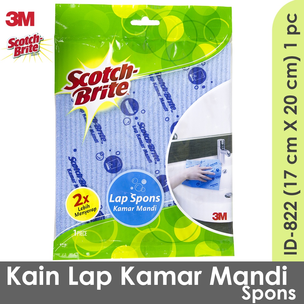 Jual TcHome 3M Scotch Brite Kain Lap Spons Sponge Kamar Mandi ID-822 ...