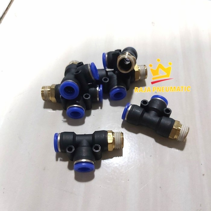Jual FITTING NEPEL ANGIN MODEL T DRAT SAMPING 3/8 KE SELANG 10MM ...