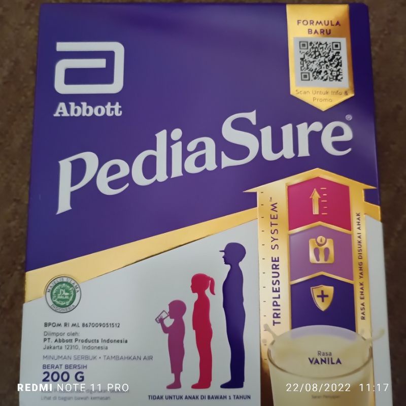 Jual Pediasure Triplesure 200gr Vanila dan Madu Box | Shopee Indonesia