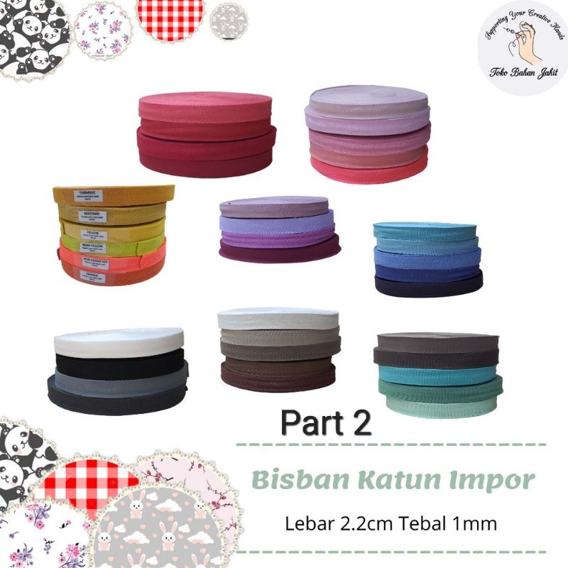 Jual Bisban Katun Impor 2,2cm (per 5 meter)-part 2 | Shopee Indonesia