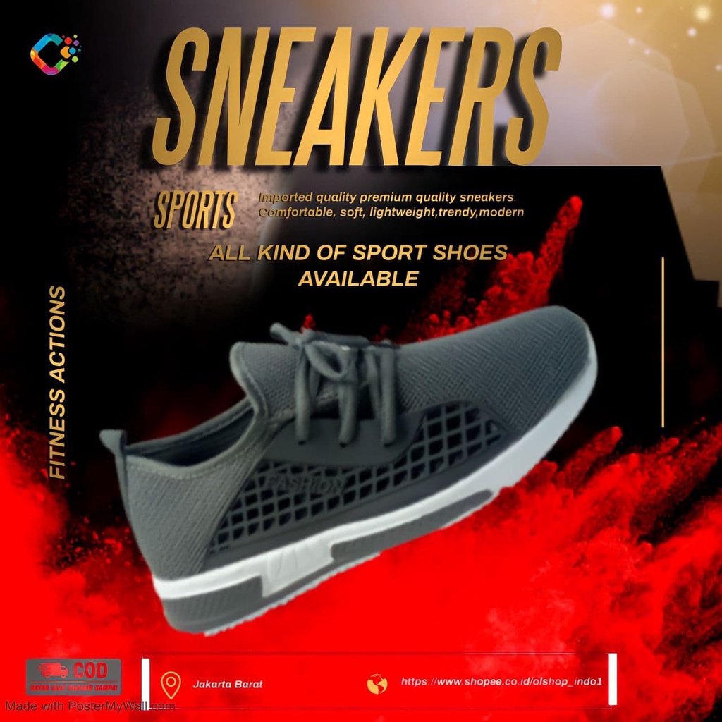 Jual sepatu fashion sneakers senekers snekers seneker shoes sport ket ...