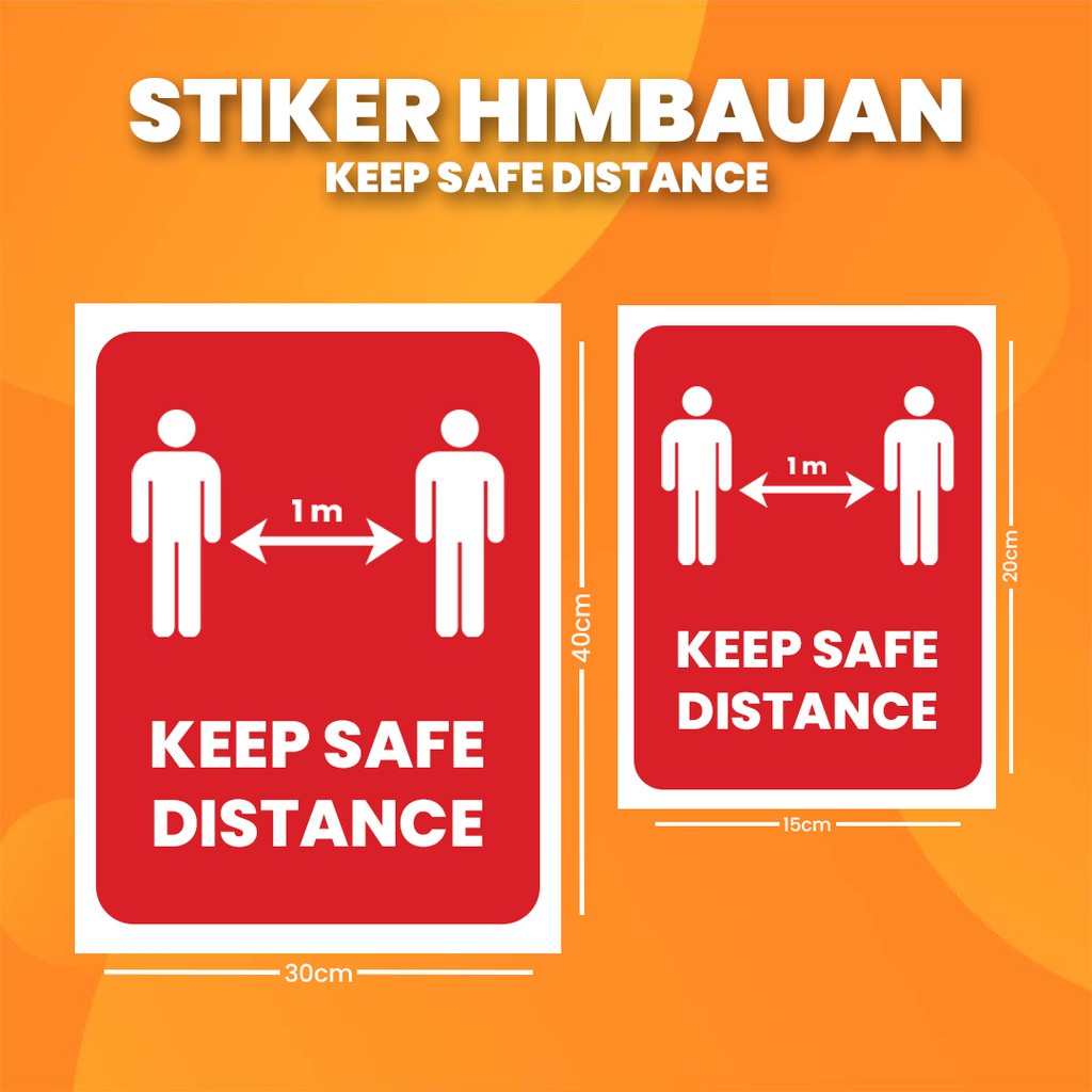 Jual Stiker K3 Wajib Jaga Jarak / Sticker HSE Keep Safe Distancing ...