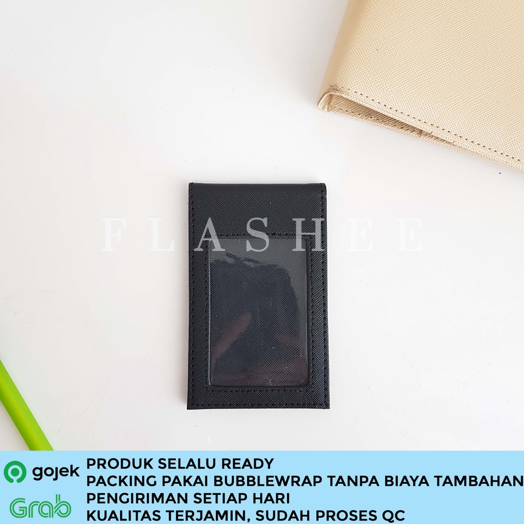 Jual Flashee Name Tag Magnet Jepit Dua Sisi ID Card Holder Kulit Elegan ...