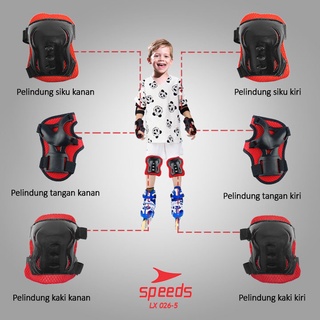 Jual SPEEDS Set Deker Dekker Deckker Anak Inline Pelindung Lutut Siku ...
