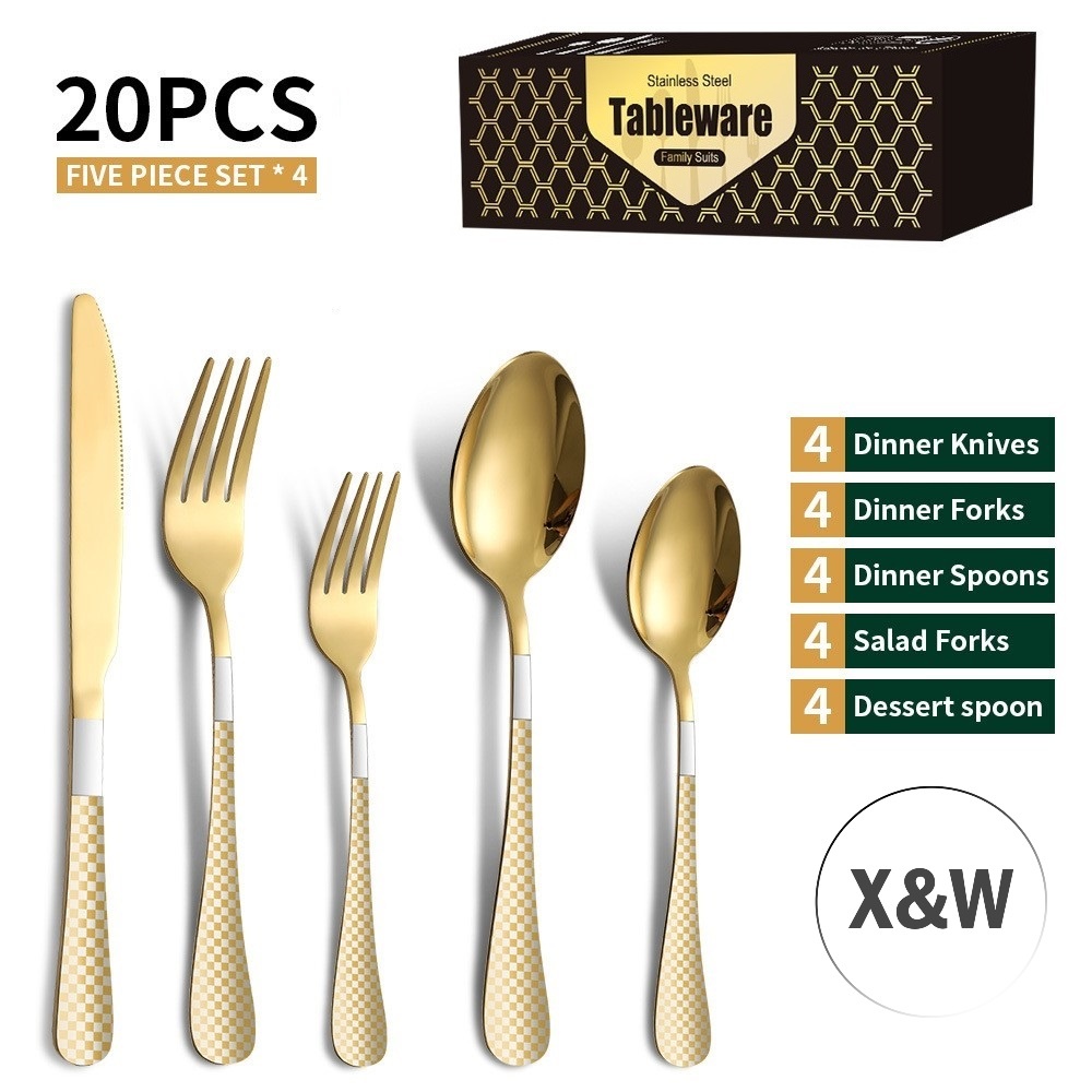 Jual X&W Tableware Set Premium OR-100 Sendok Set Stainlees Steel Isi ...
