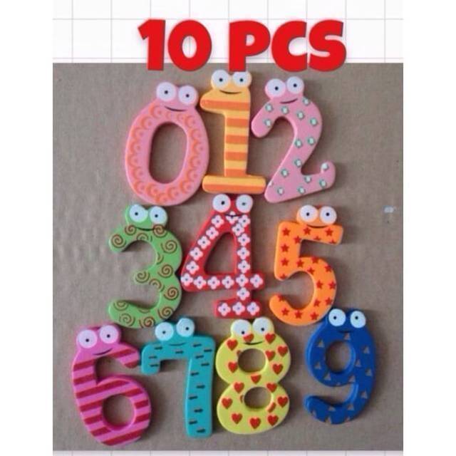 Jual Magnet angka mainan edukasi numbers fridge magnet/ magnet kayu ...
