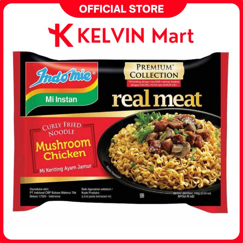 Jual Indomie Mie Instant Goreng Real Meat Ayam Jamur Pck 100g | KELVIN ...