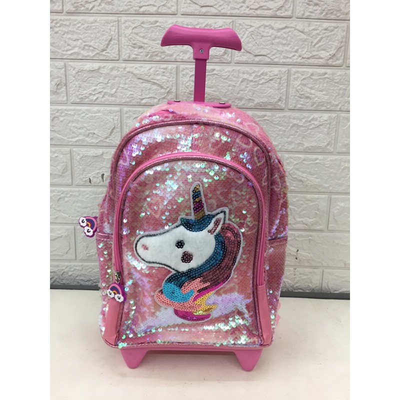 Jual Tas Troli Ransel anak Sekolah TK PAUD CEWE/ Tas Troli Anak Sequin Unicorn LOL MERMAID/Troi ...