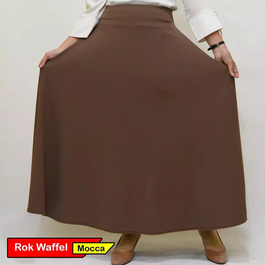 Jual ROK MAXI SKIRT WAFLE CREPE ROK LEBAR BAHAN TEBAL | Shopee Indonesia