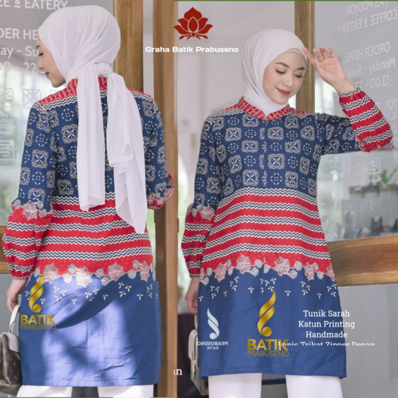 Jual SARAH BAJU BATIK PRABUSENO BUSANA KERJA ATASAN BLOUSE ASLI KATUN ...