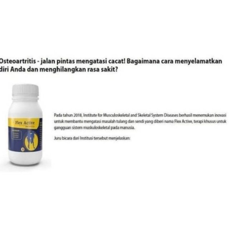 Jual Obat Flex Active Supplement Herbal Tulang & Nyeri Sendi Otot ...
