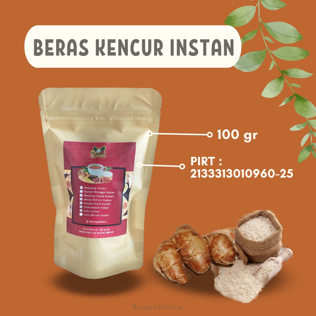 Jual Minuman Jamu Beras Kencur Kencor Instan bubuk Serbuk Tradisional ...