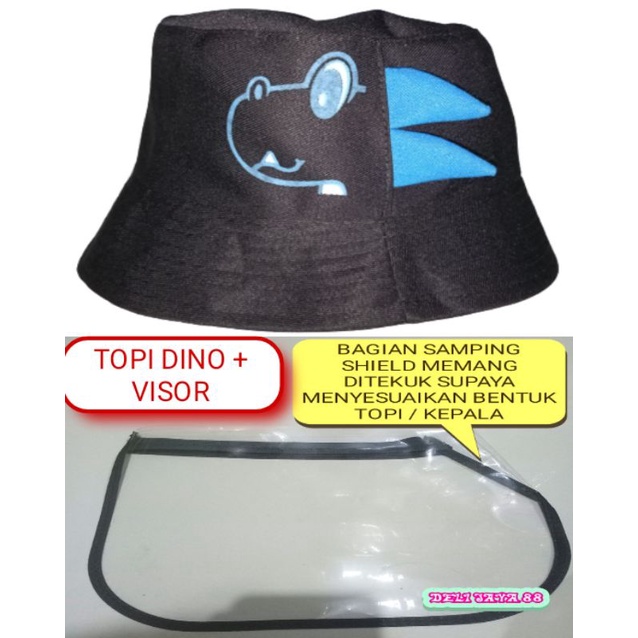 Jual TFS01 - Topi face shield anak pisah / Topi bucket anti virus gaya ...