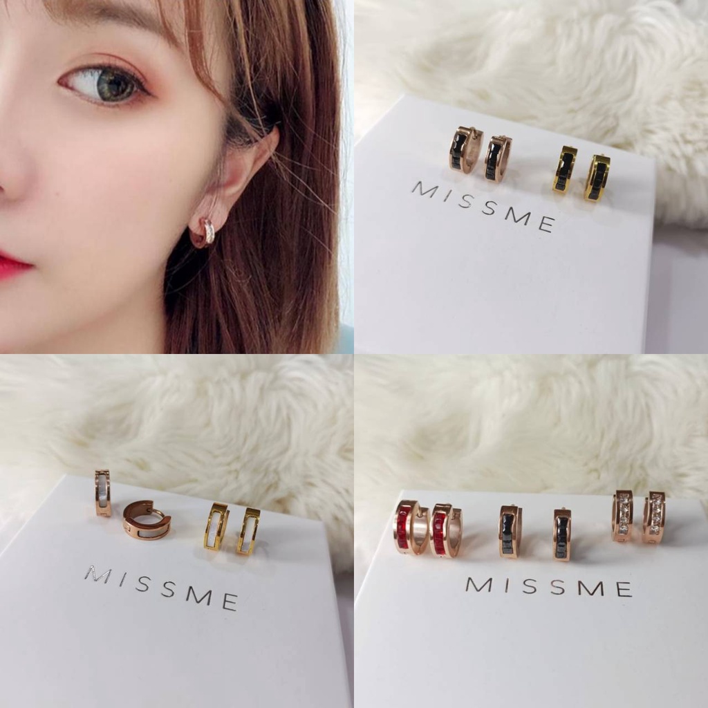 Jual anting klip titanium simple minimalis + box | Shopee Indonesia