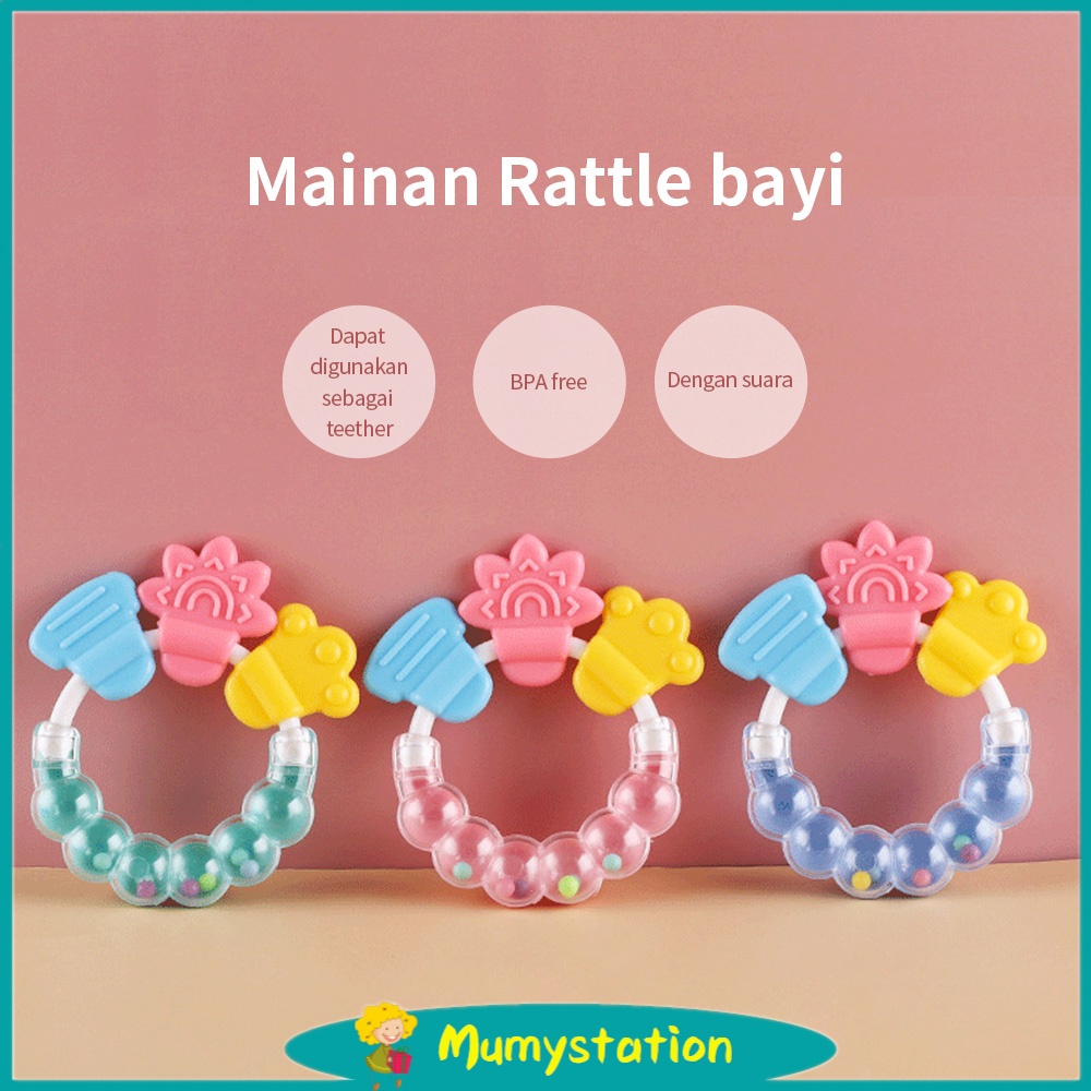 Jual Mumystation Mainan Rattle Genggam Bayi Plastik Dengan Teether ...