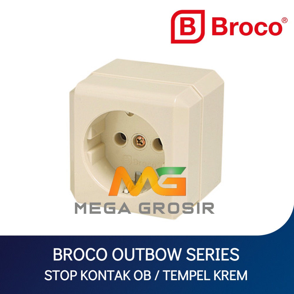 Jual Stop Kontak Broco New Gee Outbow Krem - Colokan Tempel OB Arde ...