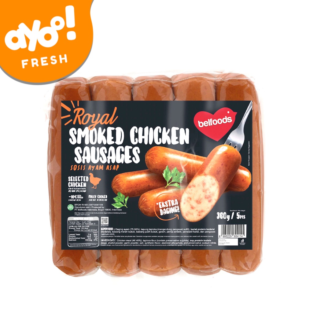 Jual Belfoods Royal Sosis Ayam Asap/ Smoked Chicken Sausages 360 g Pack ...