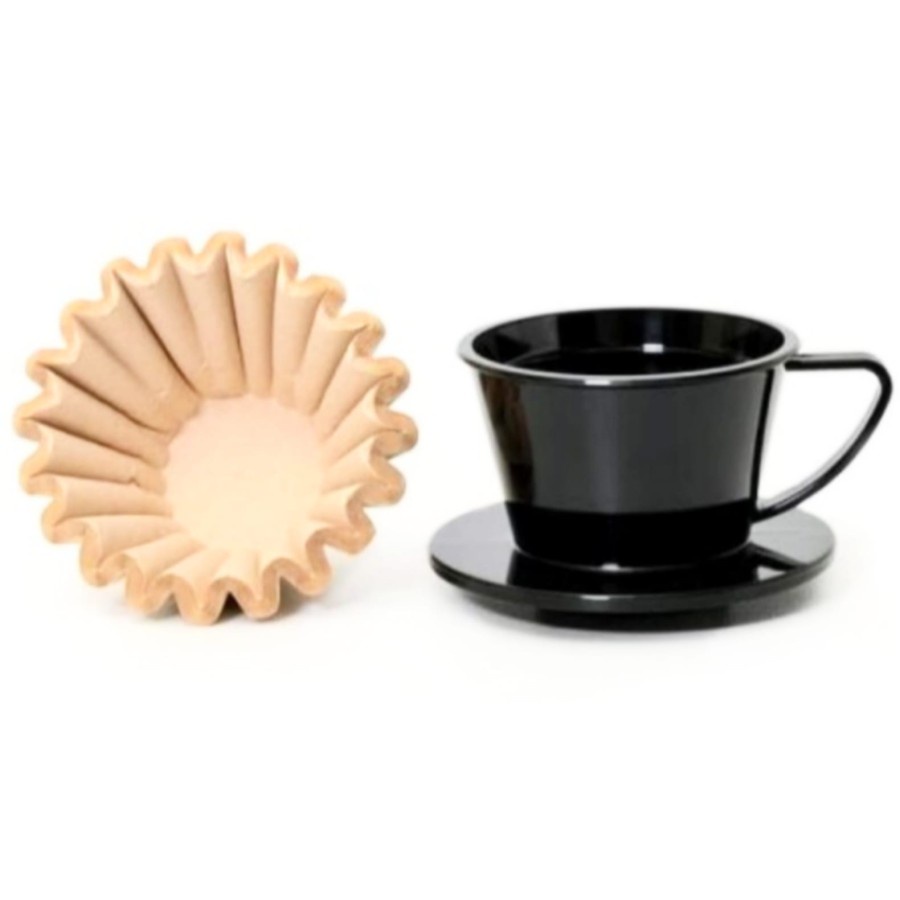 Jual GELAS FILTER WAVE DRIPPER V60 BLACK + PAPER FILTER WAVE SHAPE 25 ...