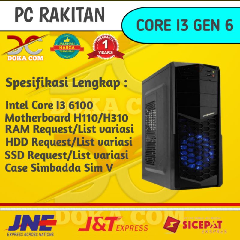 Jual Komputer Desktop Pc Rakitan Intel Core i3-6100 PC Rakitan ...