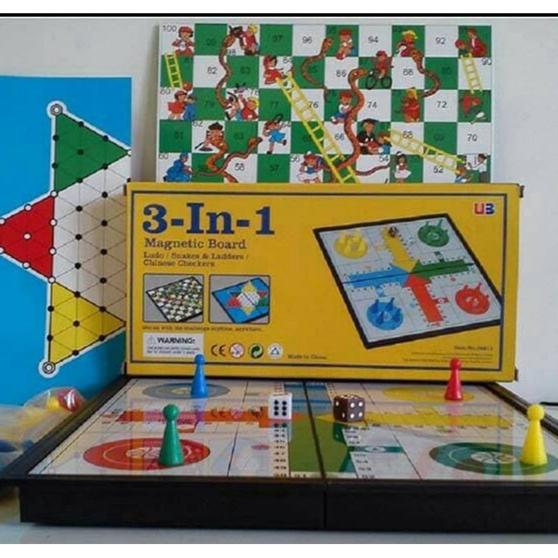 Jual Mainan magnetic board 3in1 ludo, ular tangga dan halma | Shopee ...